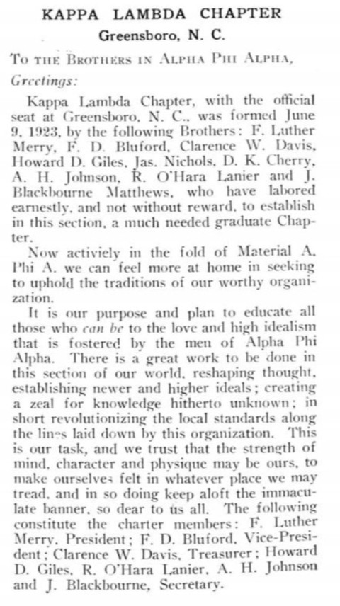 History | Kappa Lambda